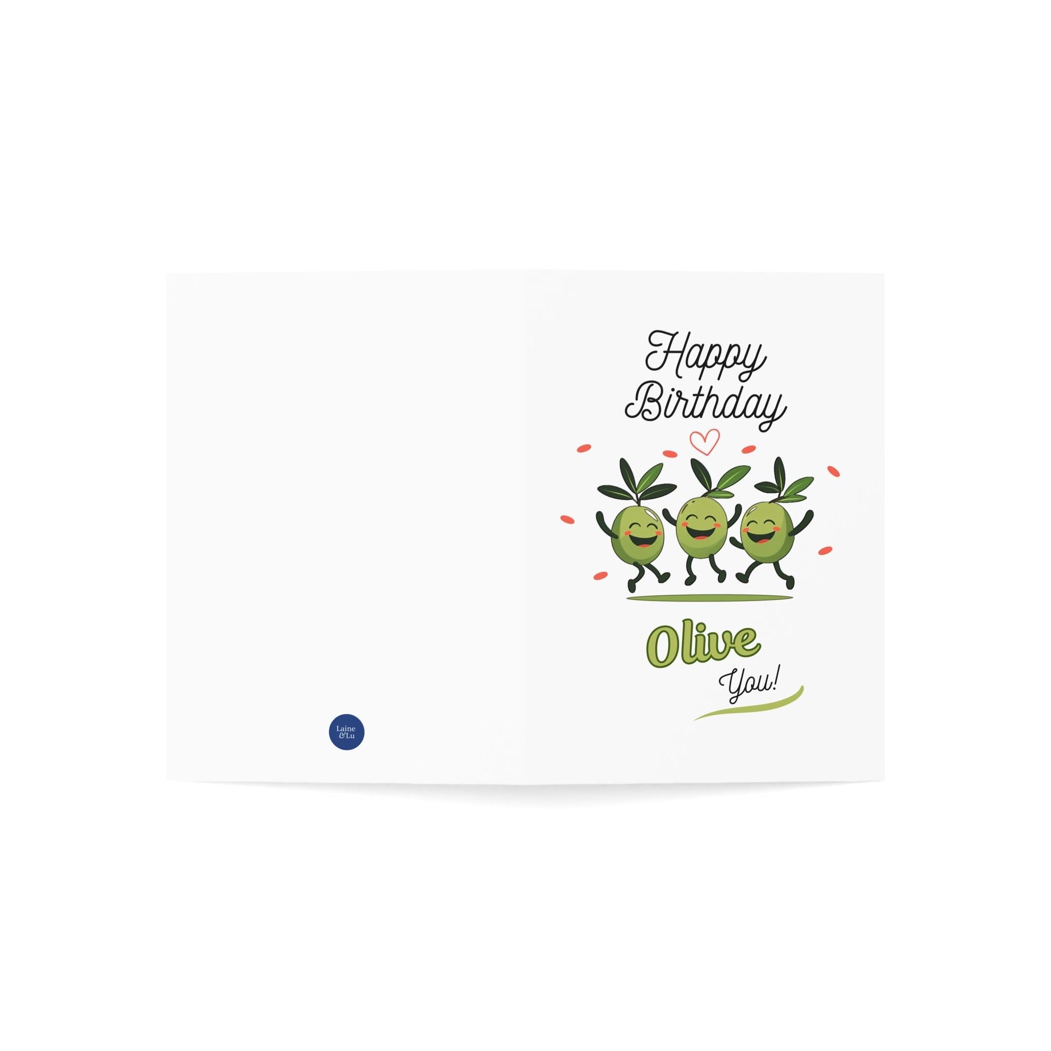 Funny Olive You Birthday Card: Dancing Olives Greeting - Etsy