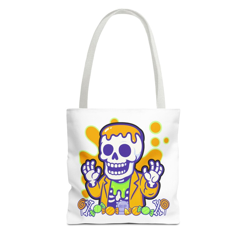 Drippy Skeleton Trick or Treat Halloween Tote Bag - Etsy