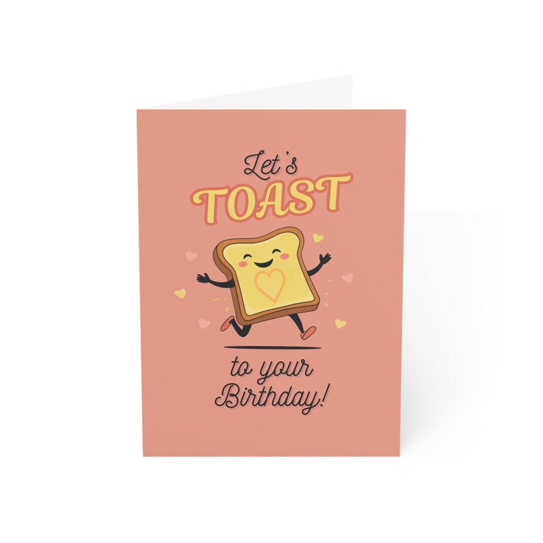 Funny Toast Dancing Birthday Card: Whimsical Greeting - Etsy