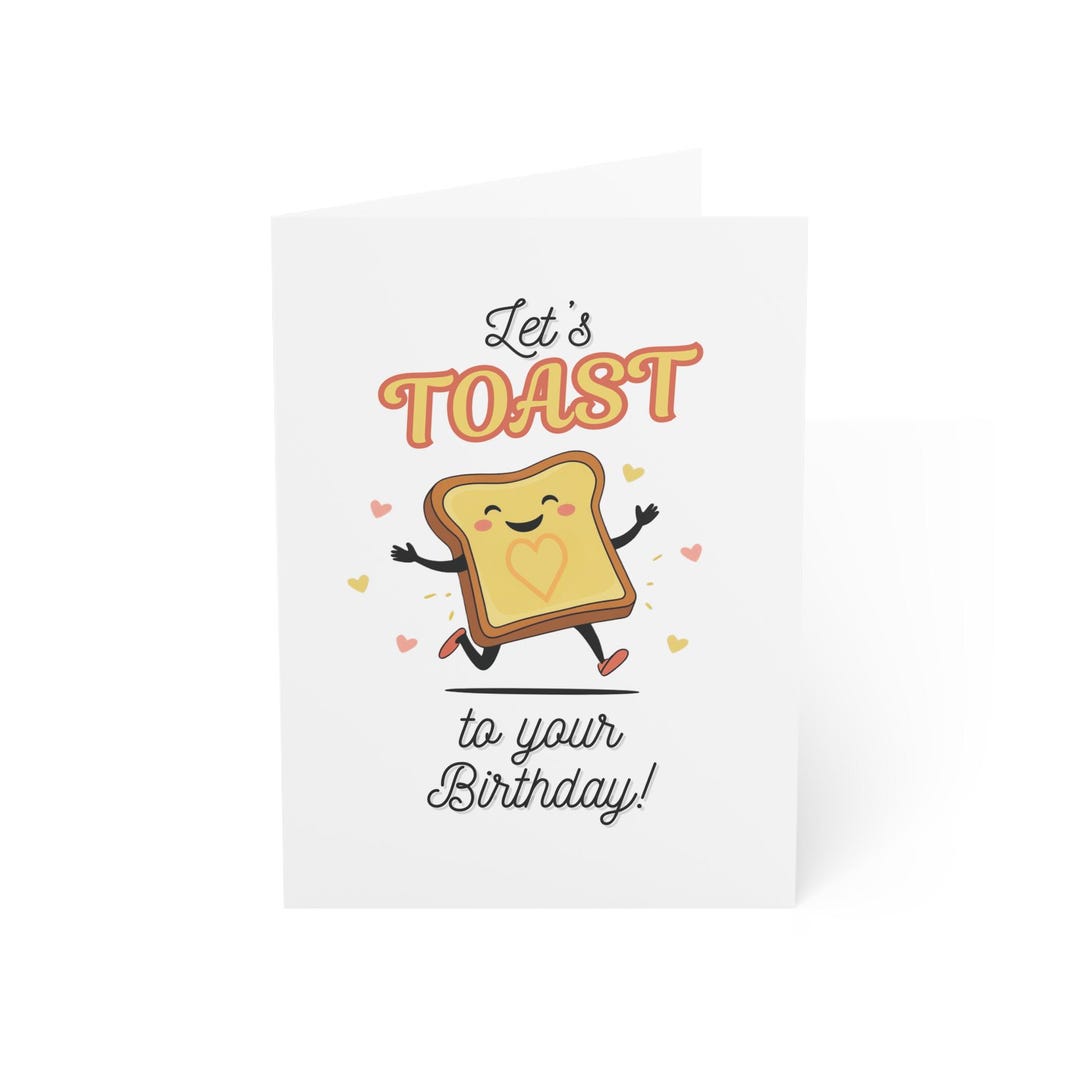 Let's Toast to Your Birthday Card, Toast Dancing Card, Funny Birthday ...