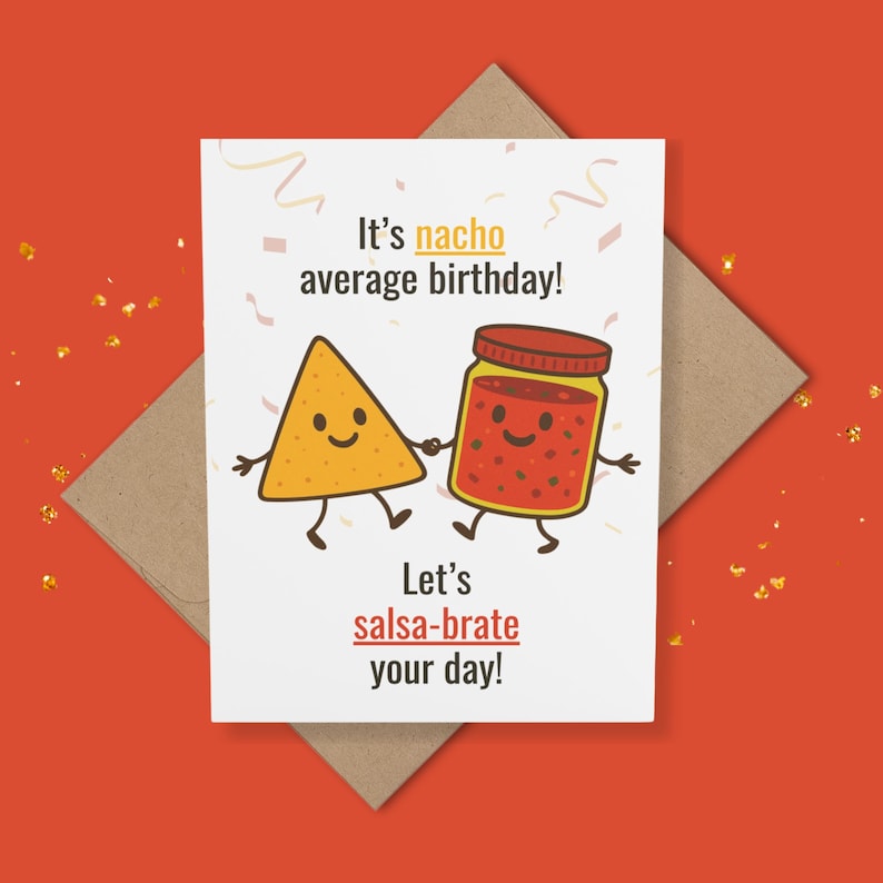 Chips and Salsa Birthday Card: Humorous Food Pun Greeting - Etsy
