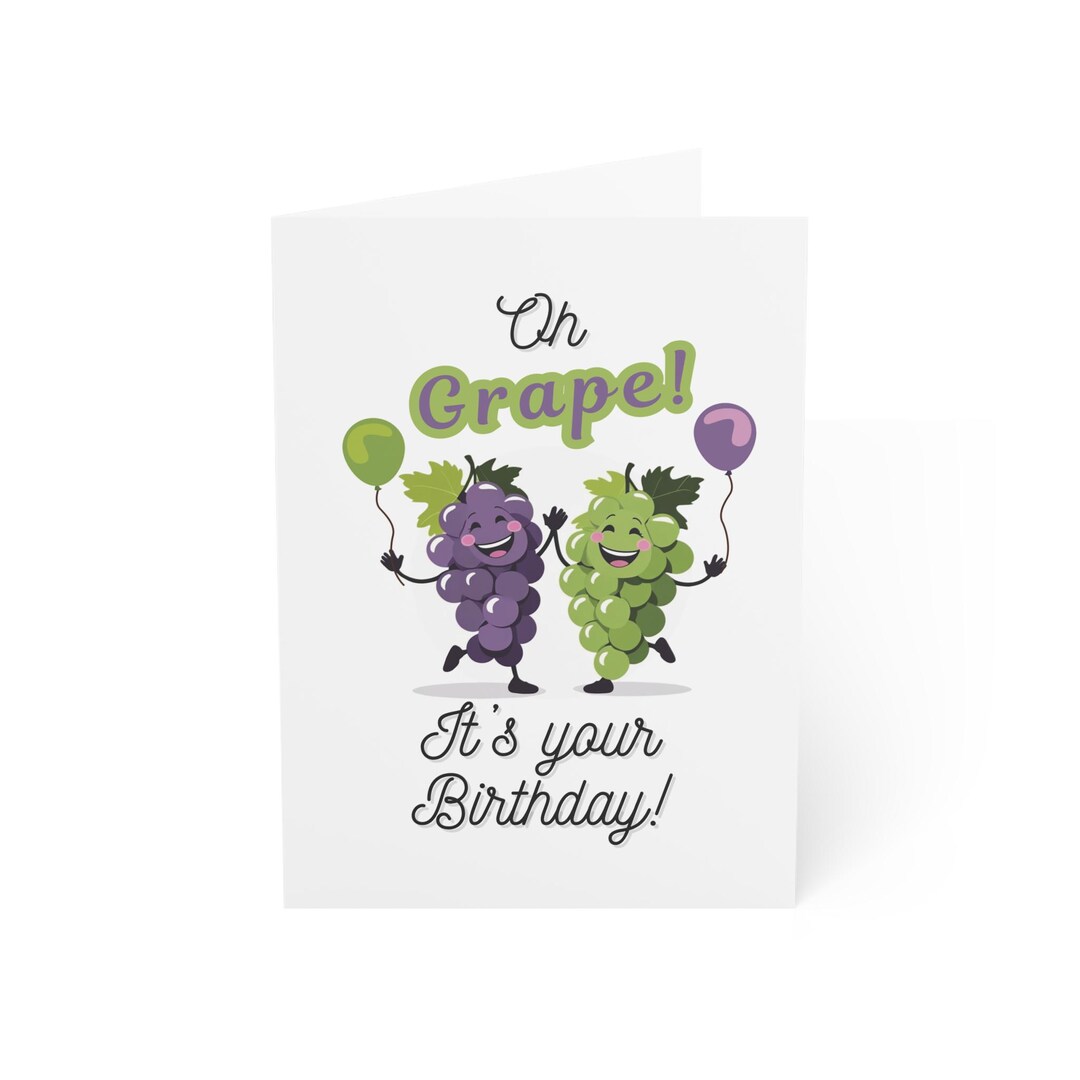 Funny Dancing Grapes Birthday Card: Oh Grape! Greeting - Etsy