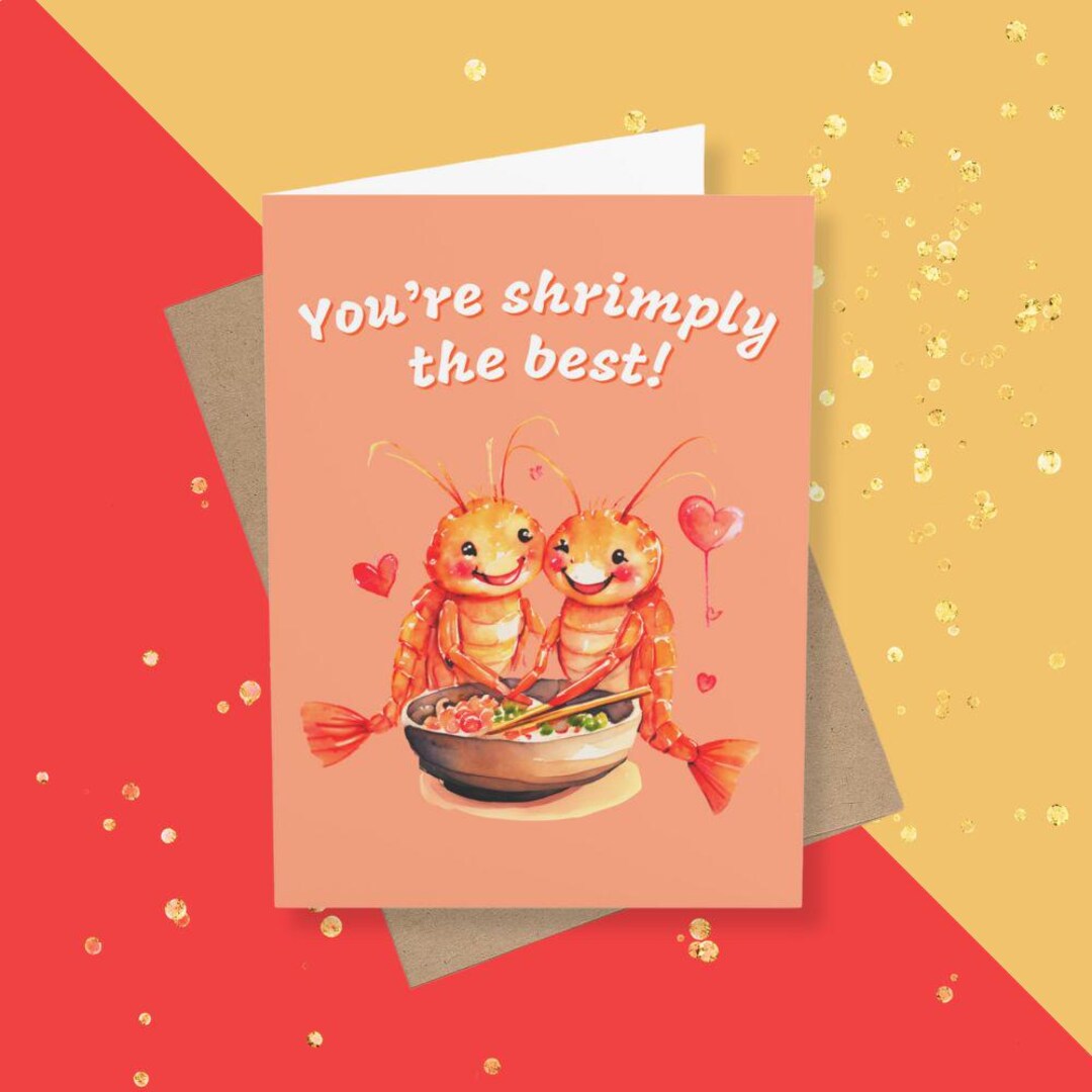 You’re Shrimply the Best Valentine’s Day Card | Cute Shrimp Love Card ...