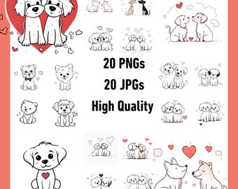 20 PNG & JPG Cat Clipart Bundle ,valentine Cute Cat PNG Perfect for ...