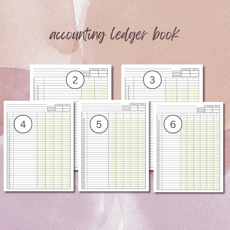 Printable Accounting Ledger, Log for Credits and Debits, General Ledger ...