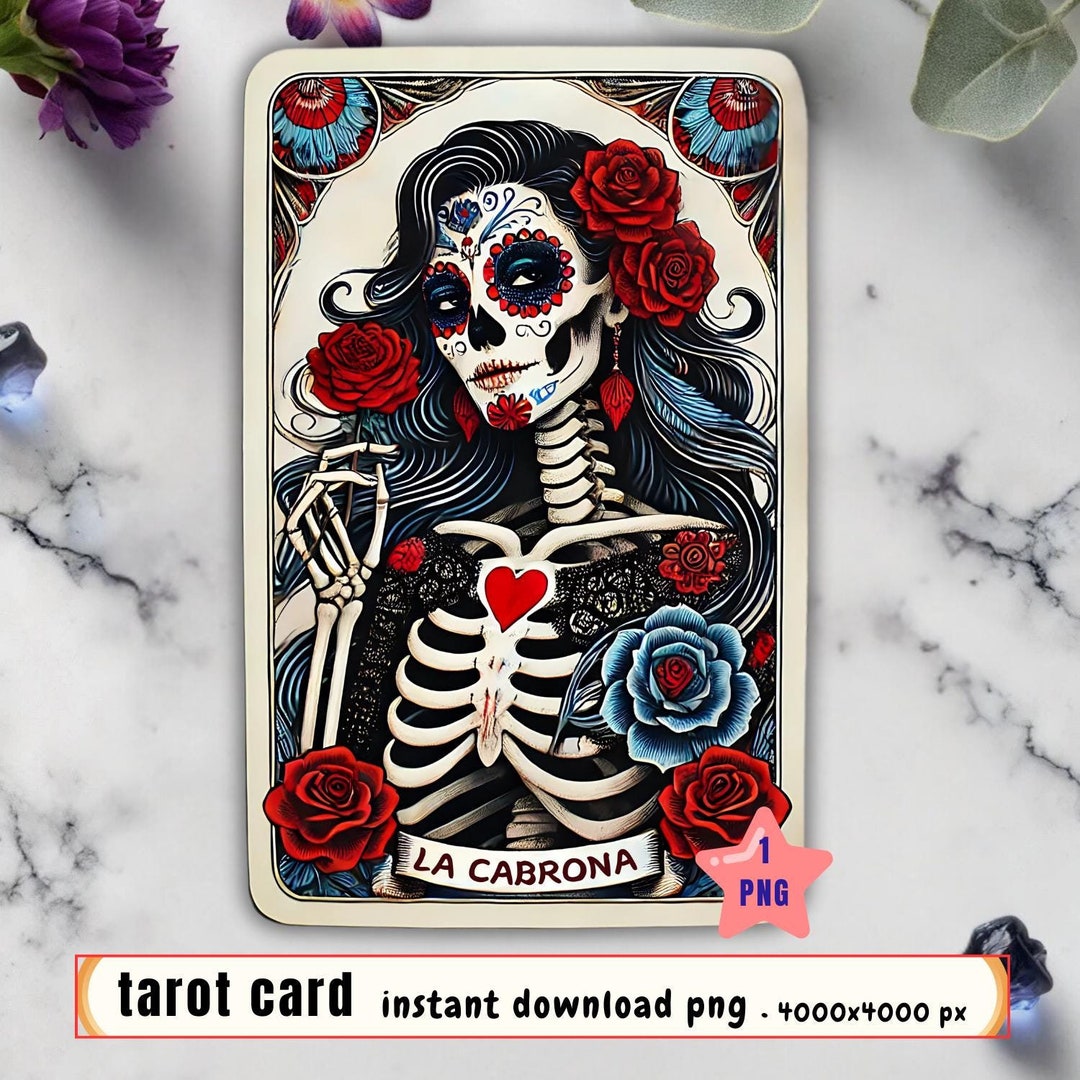 La Cabrona Latina PNG, Chicana PNG, Tarot Card Digital Files, Dtf Uvdtf ...