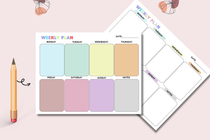 Editable Weekly Planner Printable, Digital Weekly Planner PDF Weekly ...
