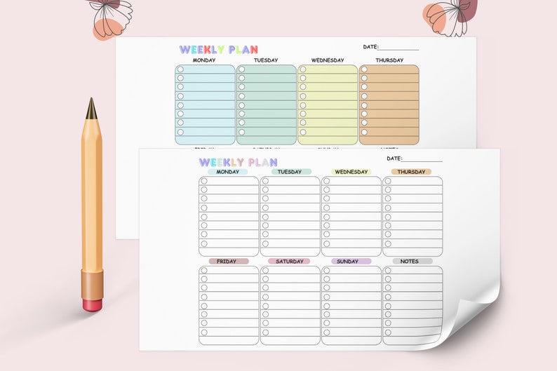Editable Weekly Planner Printable, Digital Weekly Planner PDF Weekly ...