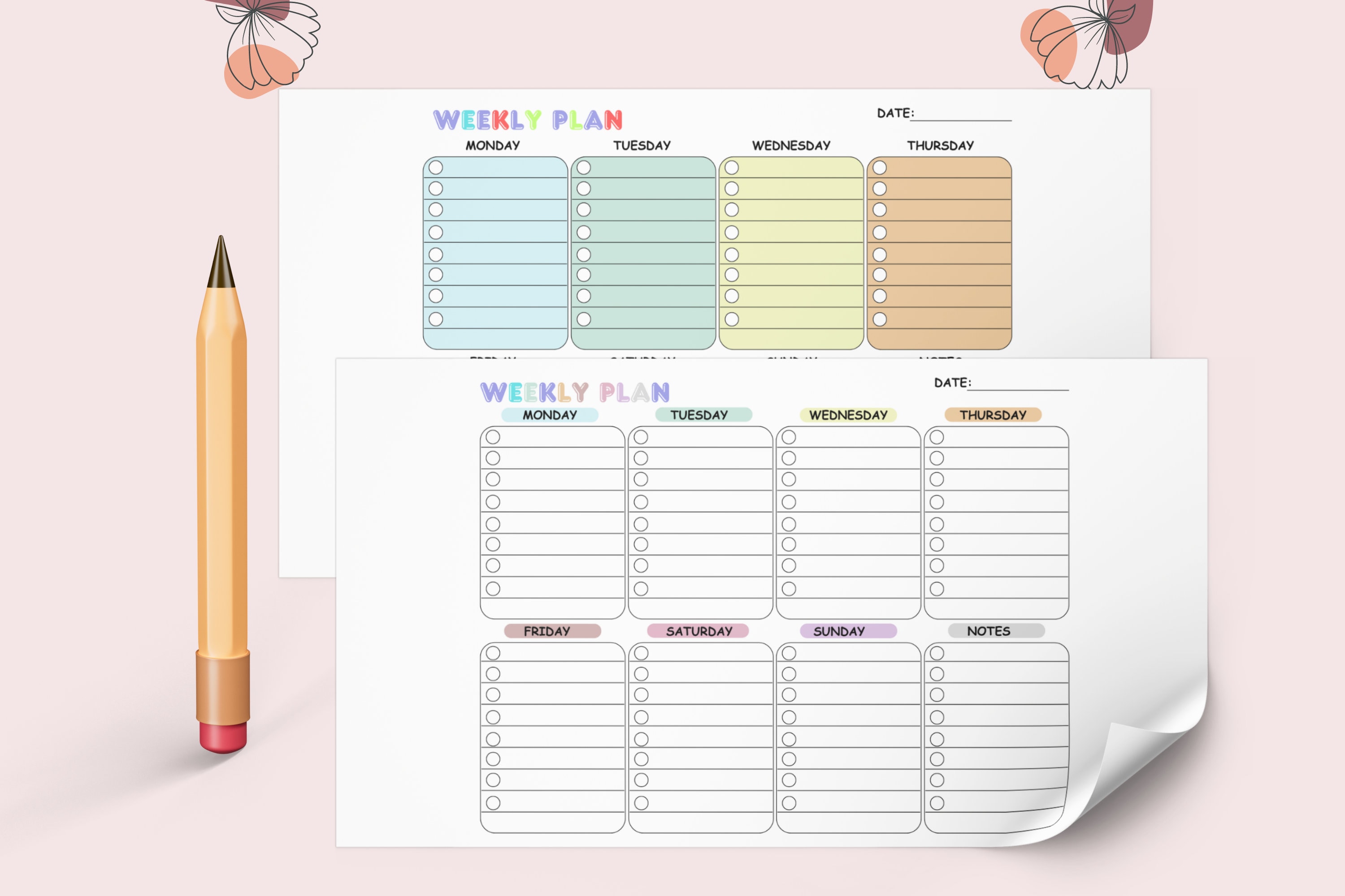 Editable Weekly Planner Printable, Digital Weekly Planner PDF Weekly ...