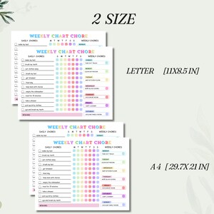 Editable Chore Chart for Kids Printable Kids Daily Weekly ...