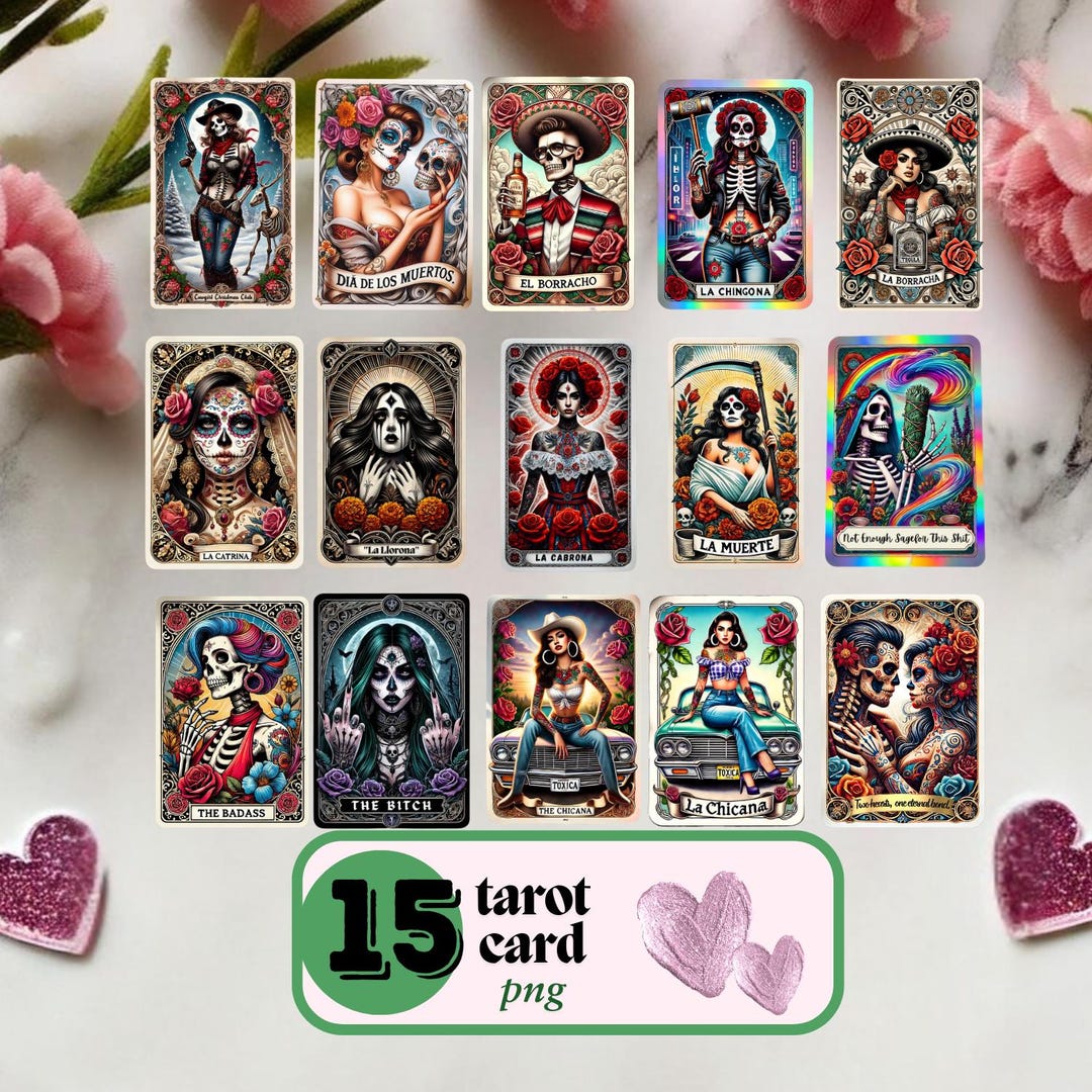 Funny Tarot Card PNG Bundle | 15 Hilarious Tarot Illustrations ...