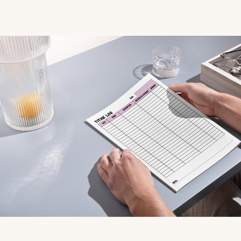 Tithe and Offering Log, Printable Tithing Record, Church Giving Log ...