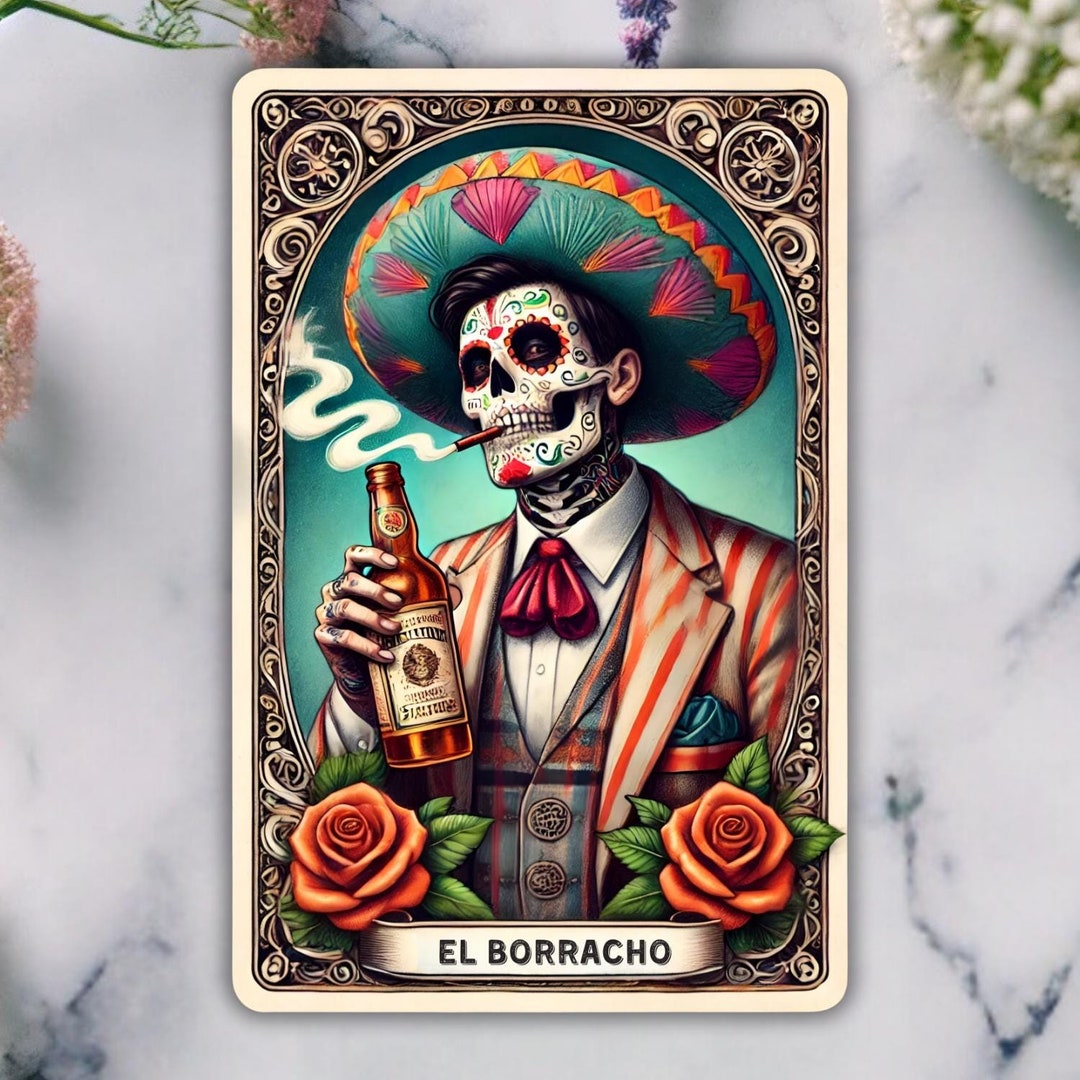 El Borracho Latino PNG, Chicano PNG, Tarot Card Digital Files, Tumbler ...