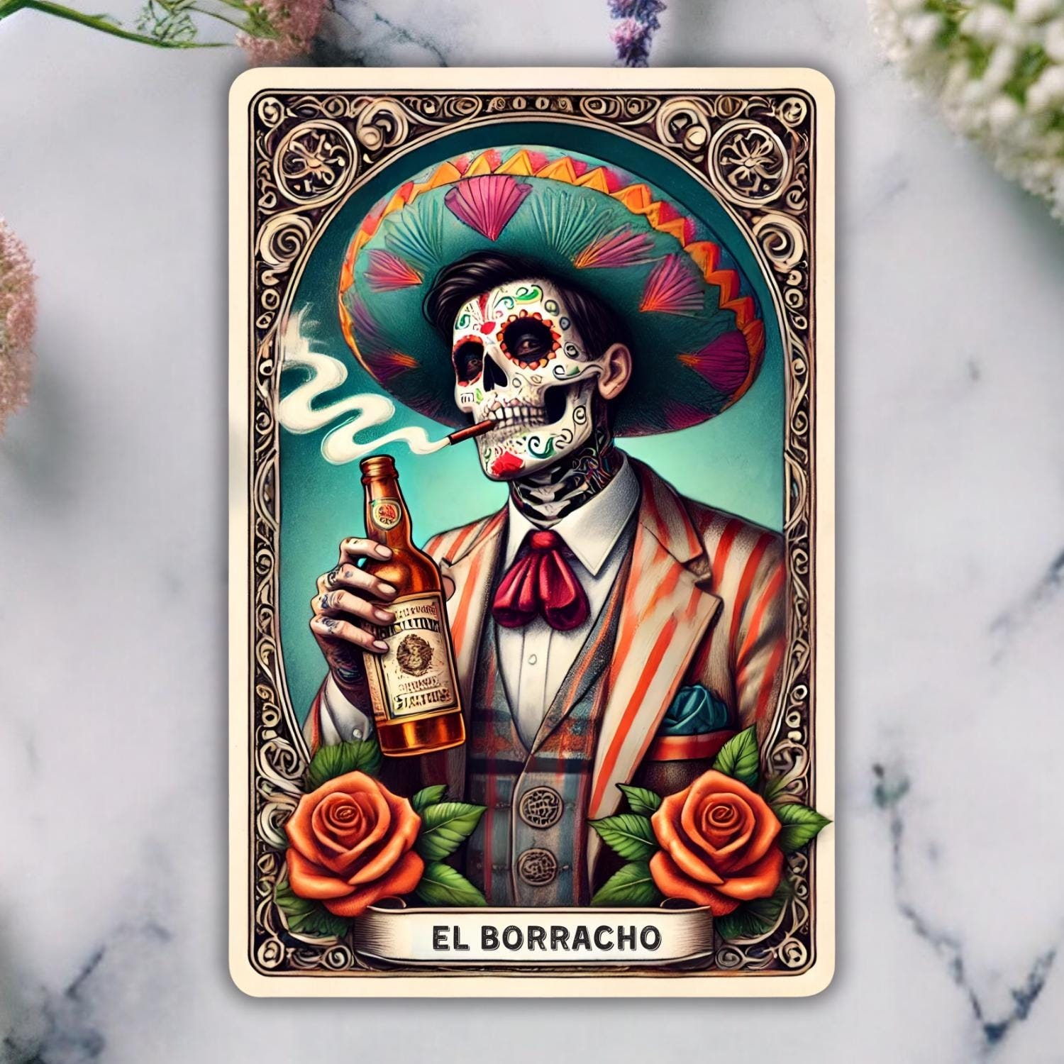 El Borracho Latino PNG, Chicano PNG, Tarot Card Digital Files, Tumbler ...