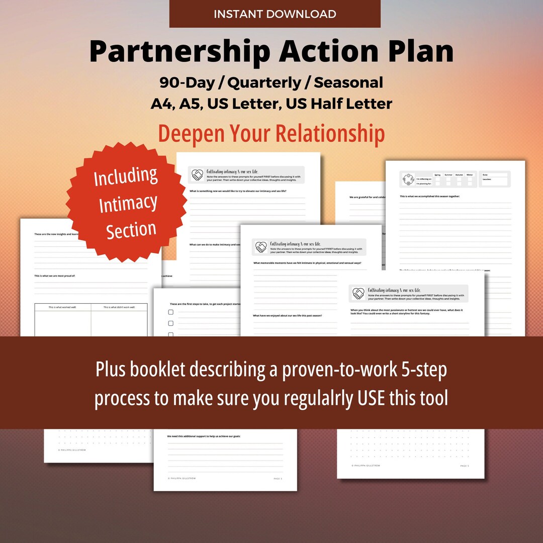 Partnership Action Plan 90-day, Quarterly or Seasonal A4, A5, US Letter ...