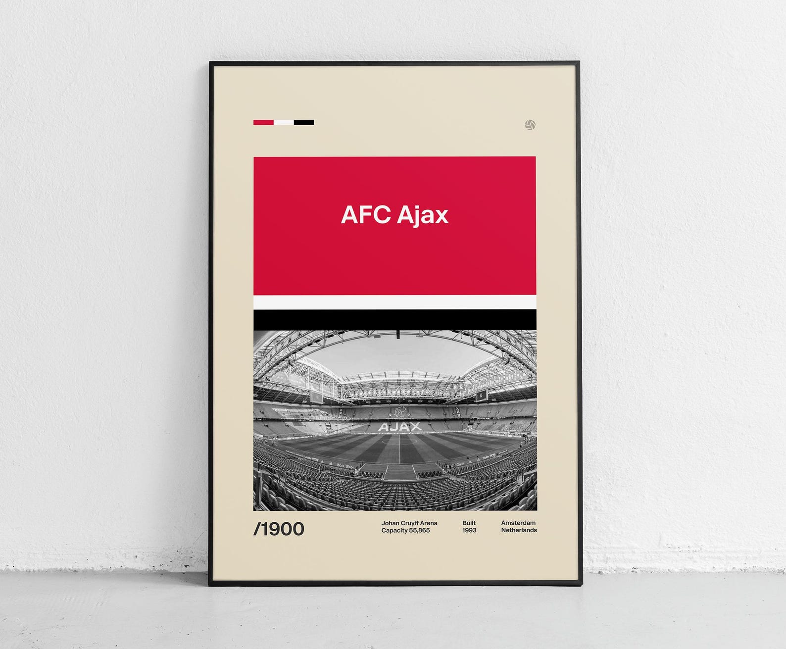 Johan Cruyff Arena Poster | AFC Ajax | Johan Cruyff Arena | Mid-century ...