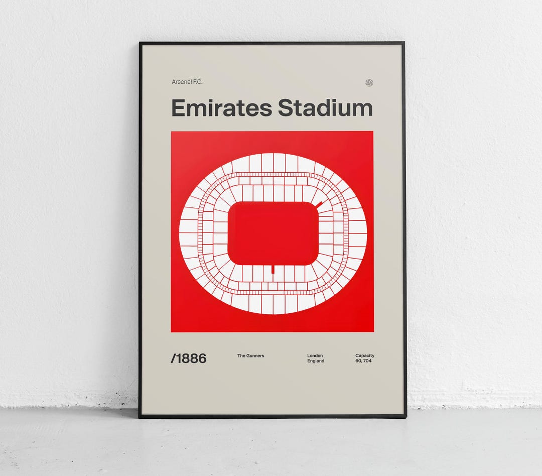 Arsenal FC Poster - Emirates Stadium Poster - Digital DOWNLOAD - Etsy