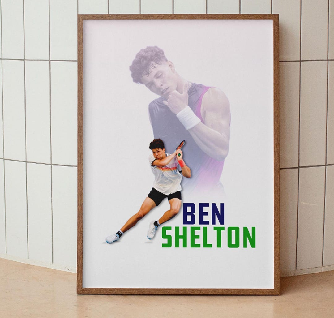 Ben Shelton Tennis Poster | Minimalist Art Print (digital Download) - Etsy