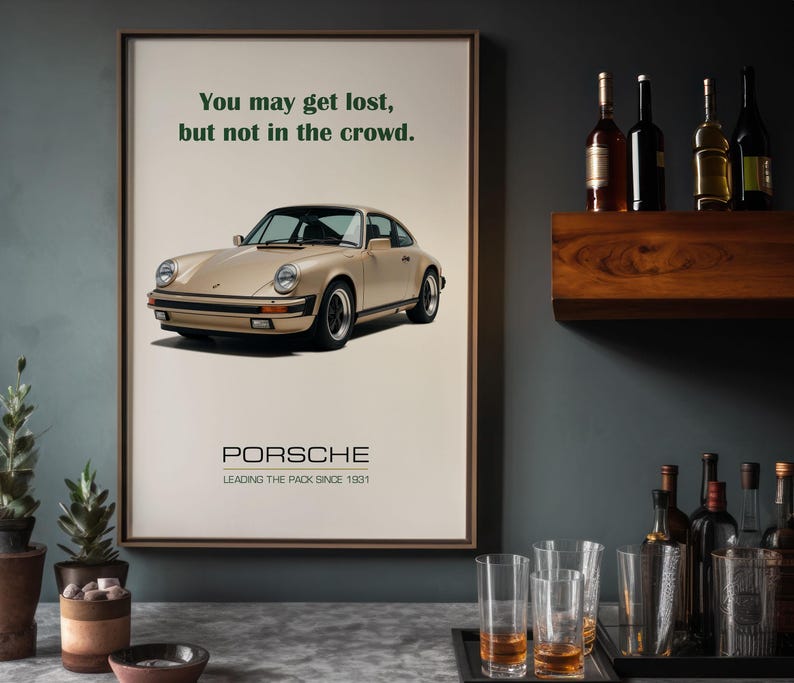 Porsche Champagne Colored Poster Porsche 911 | Digital Download - Etsy