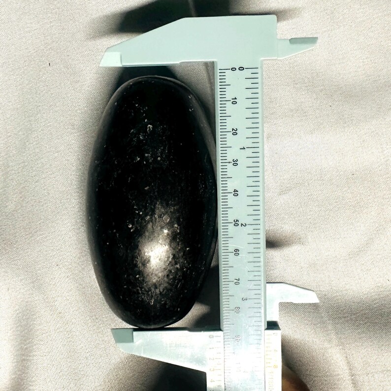 Black Shiva Lingam Stone – Narmada River, India – 3 Inch Palm Size ...