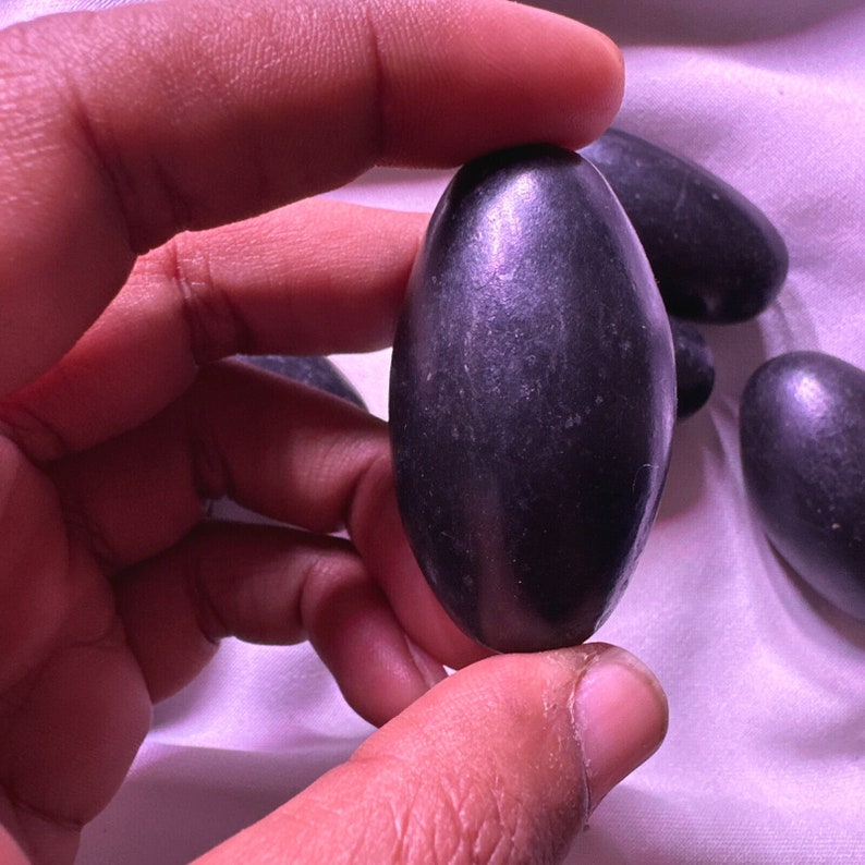 2” Black Shiva Lingam From Narmada River in India - Small Shivalingam ...