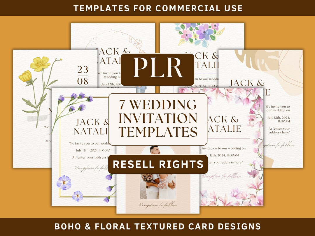 PLR Wedding Invitations Wedding Invitation Template - Etsy Australia