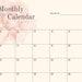 Floral Monthly Calendar, Instant Download, PDF, Printable, Coquette ...