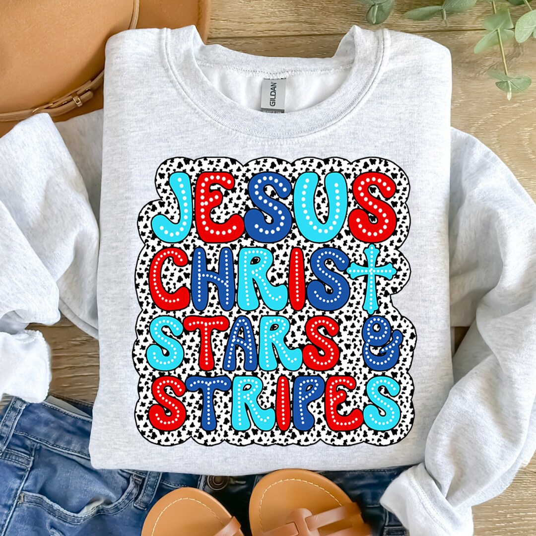 Jesus Christ Stars and Stripes Dalmatian Dots Png, America Dalmatian ...