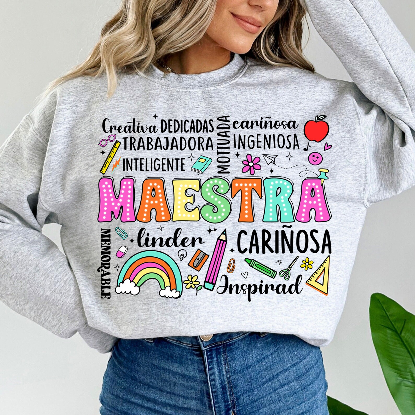 Retro Maestra Word Png, Teacher Life Png, Teach Love Inspire, Spanish ...