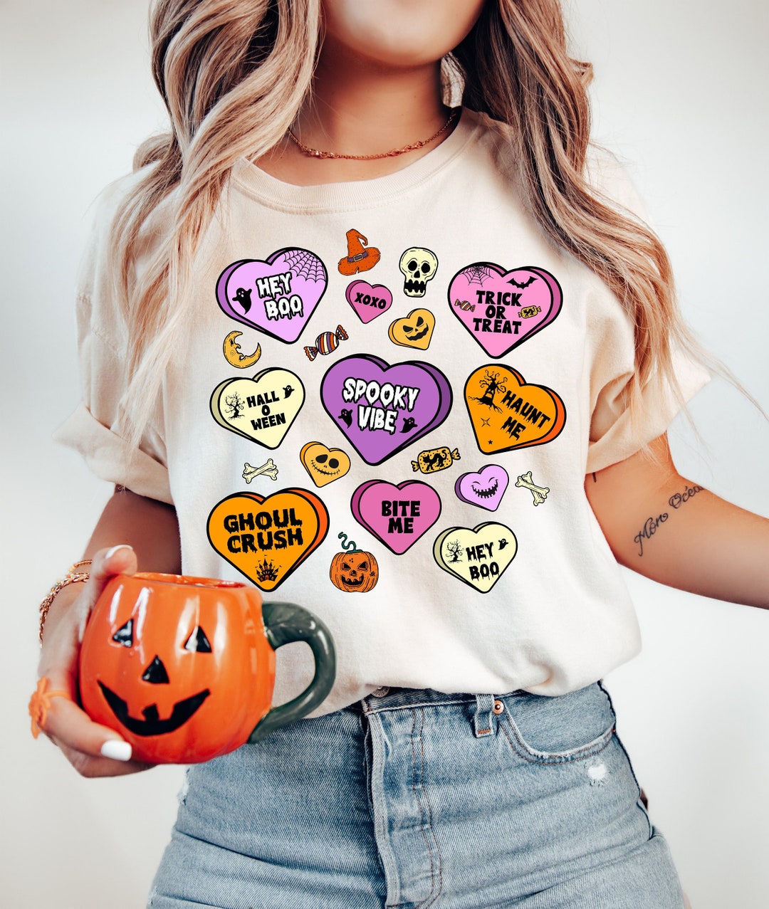 Candy Hearts Halloween Png, Retro Halloween Png,halloween Png,halloween ...