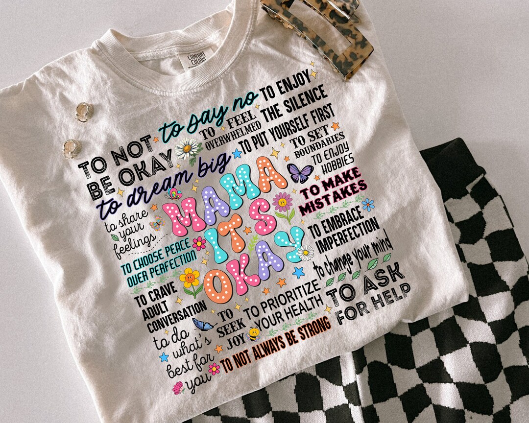 Retro Mama It's Okay PNG Digital File Sublimation Design, One Mental ...