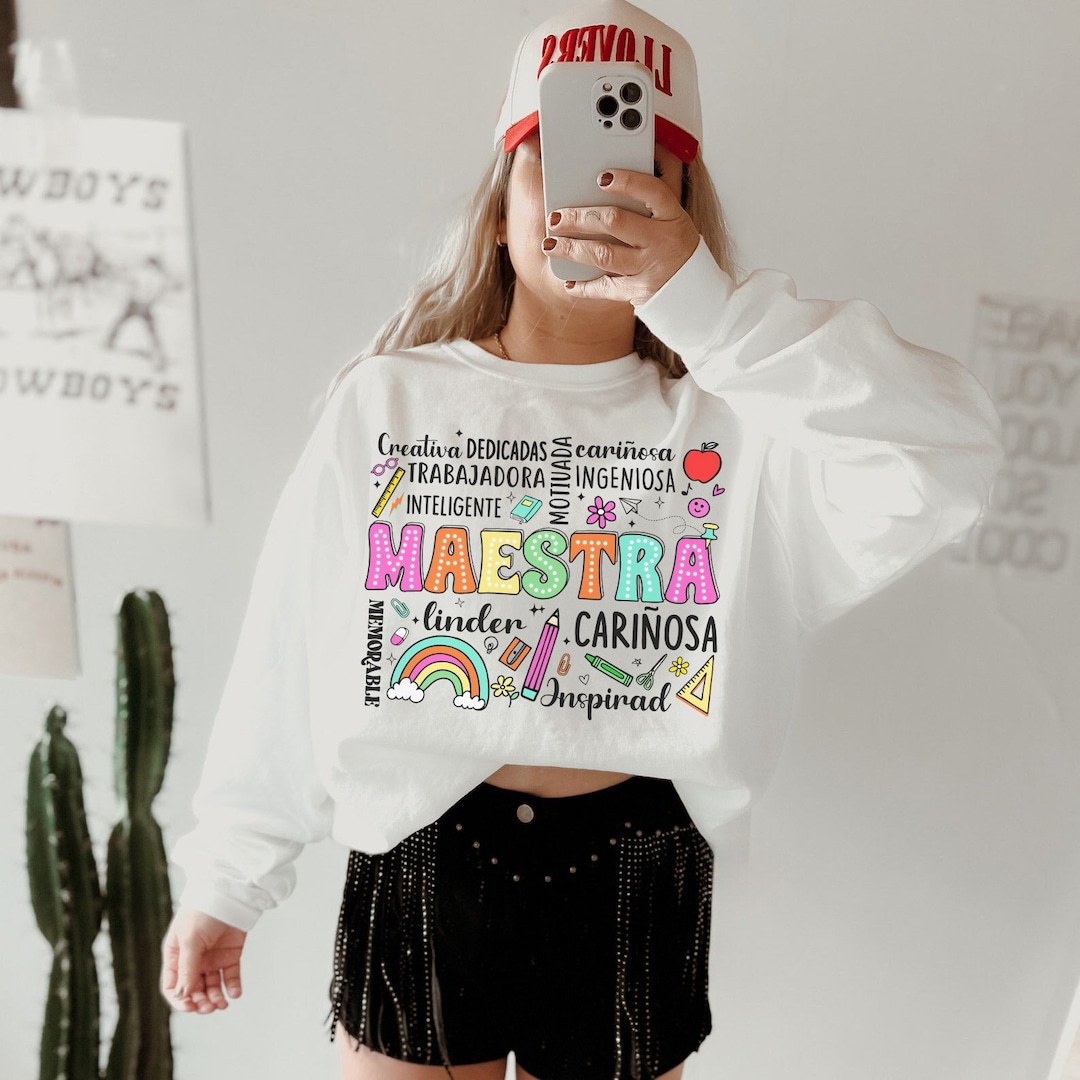 Retro Maestra Word Png, Teacher Life Png, Teach Love Inspire, Spanish ...