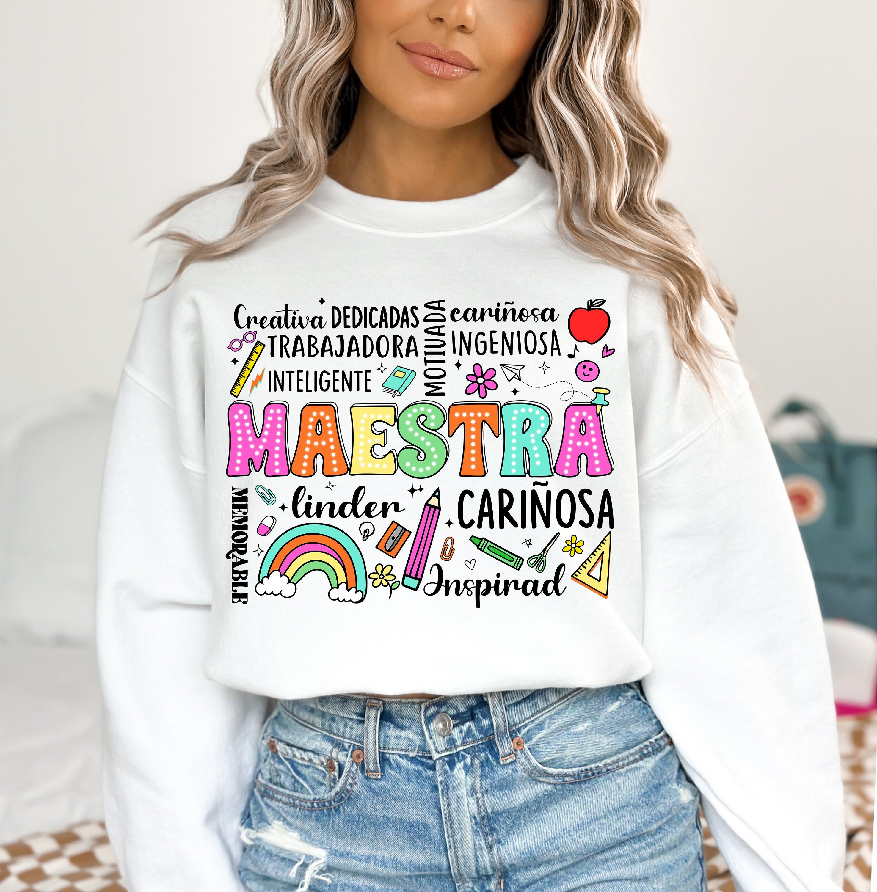 Retro Maestra Word Png, Teacher Life Png, Teach Love Inspire, Spanish ...