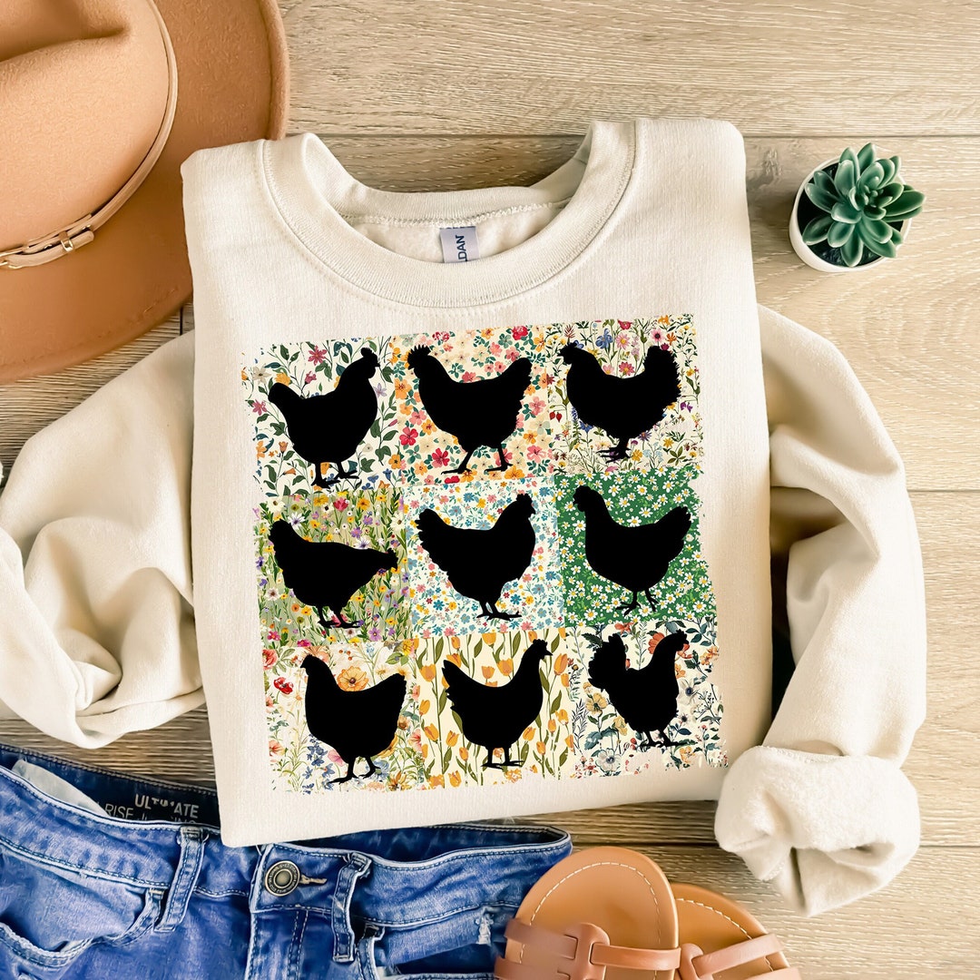 Retro Boho Chicken Farm Sublimation Design, Chicken Floral Sublimation ...