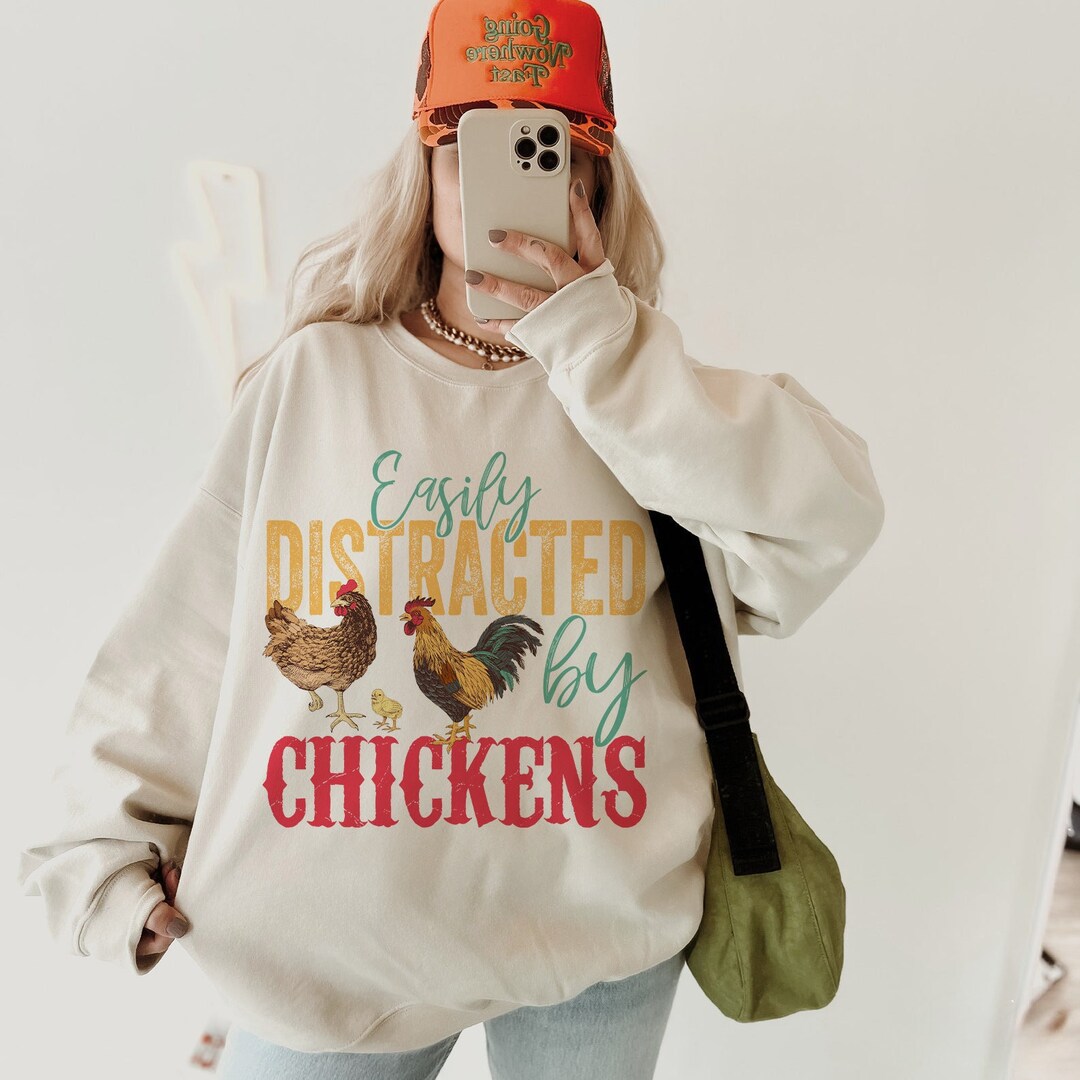 Easily Distracted by Chickens Png, Boho Chicken Sublimation Design ...