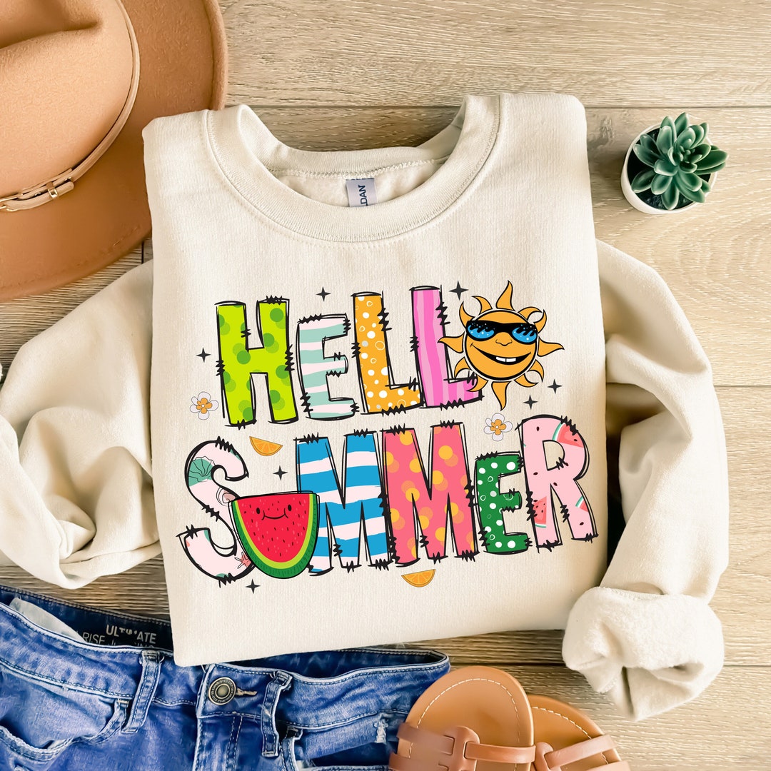 Hello Summer Png, Retro Summer PNG, Summer Png, Summer Doodles Shirt ...