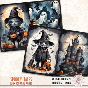 Halloween Junk Journal Pages, Spooky Ghost Halloween Junk Journal Kit ...