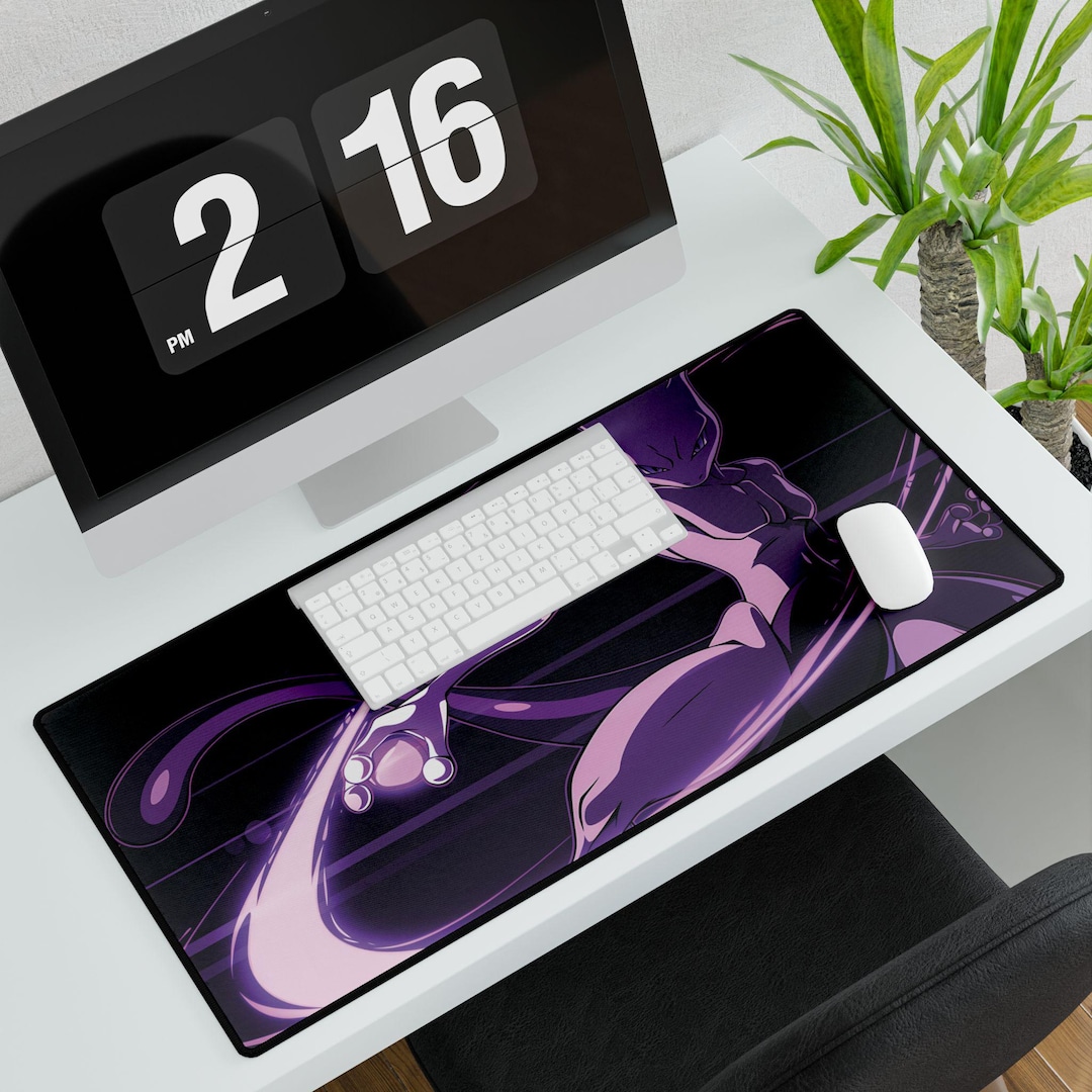 Mewtwo-inspired Desk Mat | Purple Gaming Mouse Pad | Pokemon Themed ...