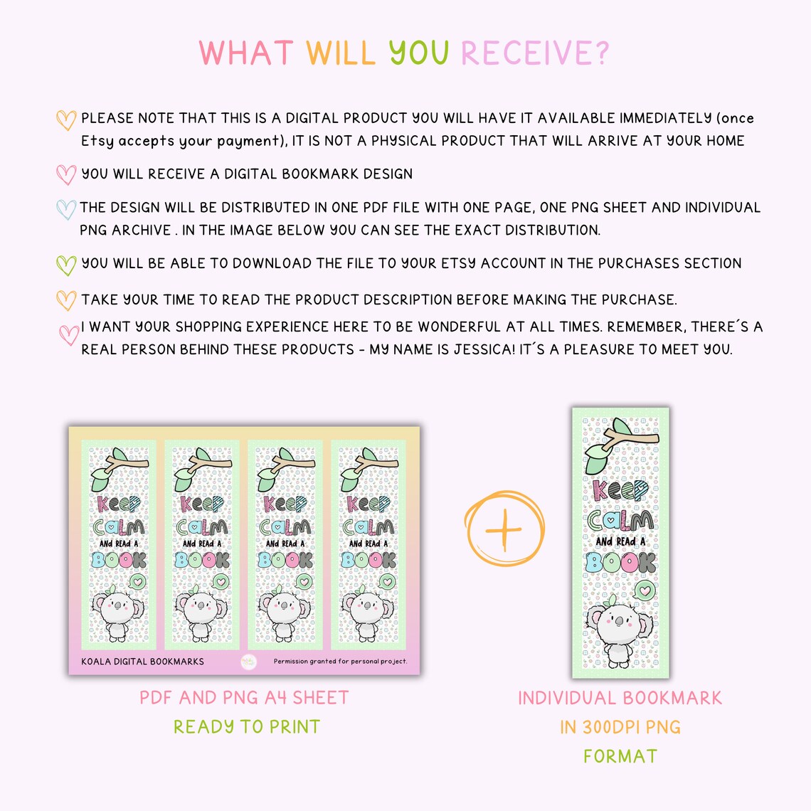 Koala Kawaii Bookmark, Digital Download Bookmark, Koala Gift, Printable ...