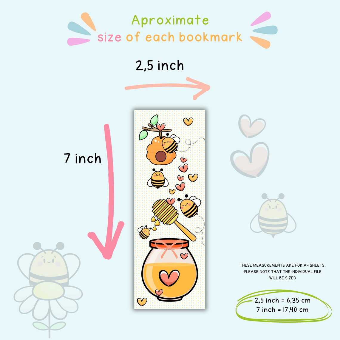 Bee Honey Printable Bookmark, Funny Bees Digital Bookmark, Jar of Honey ...