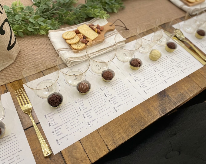 Printable Wine Tasting Placemat - Etsy