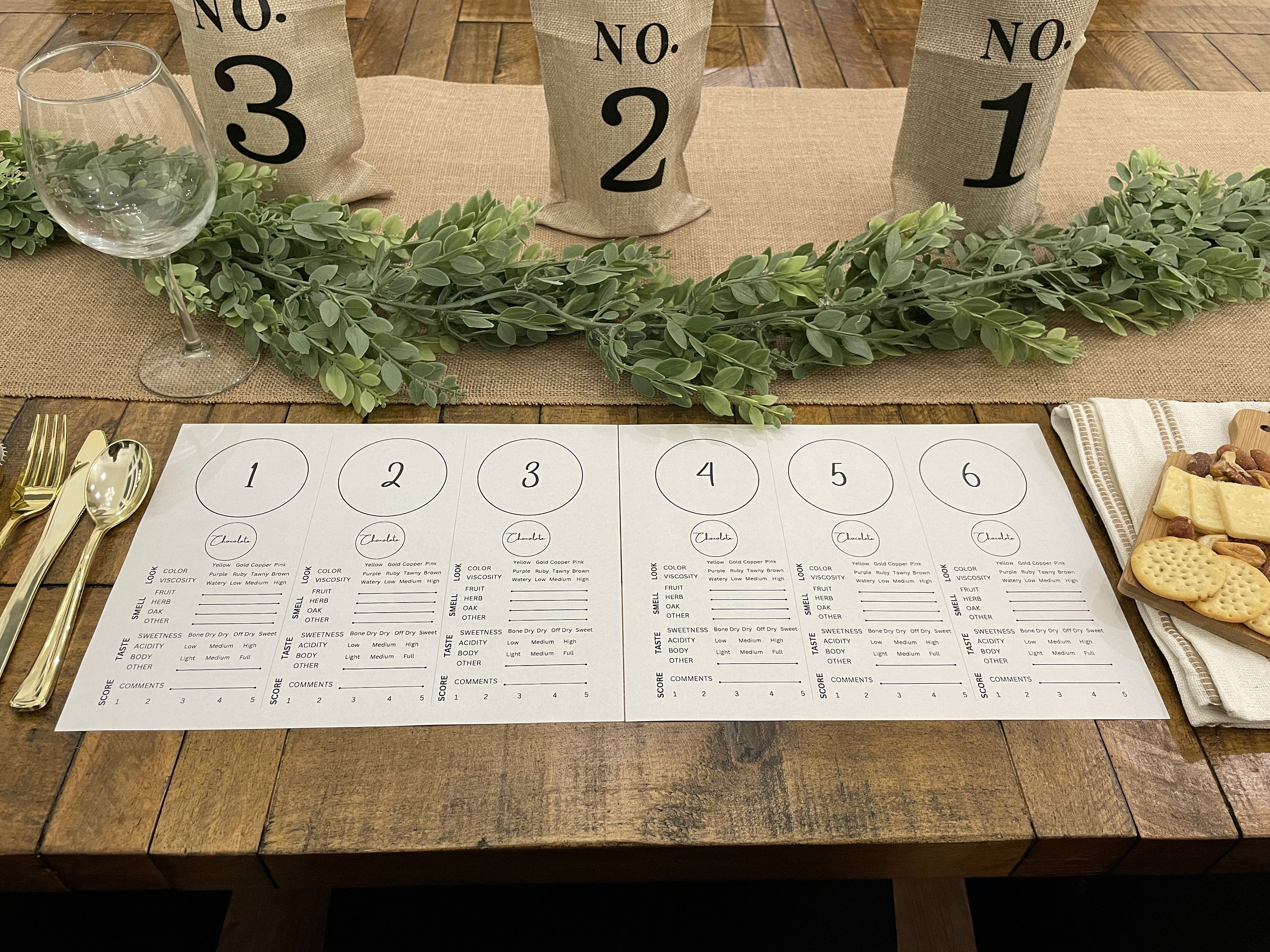 Wine Tasting Placemat. 6 Wines. Wine and Chocolate Pairing. Download ...