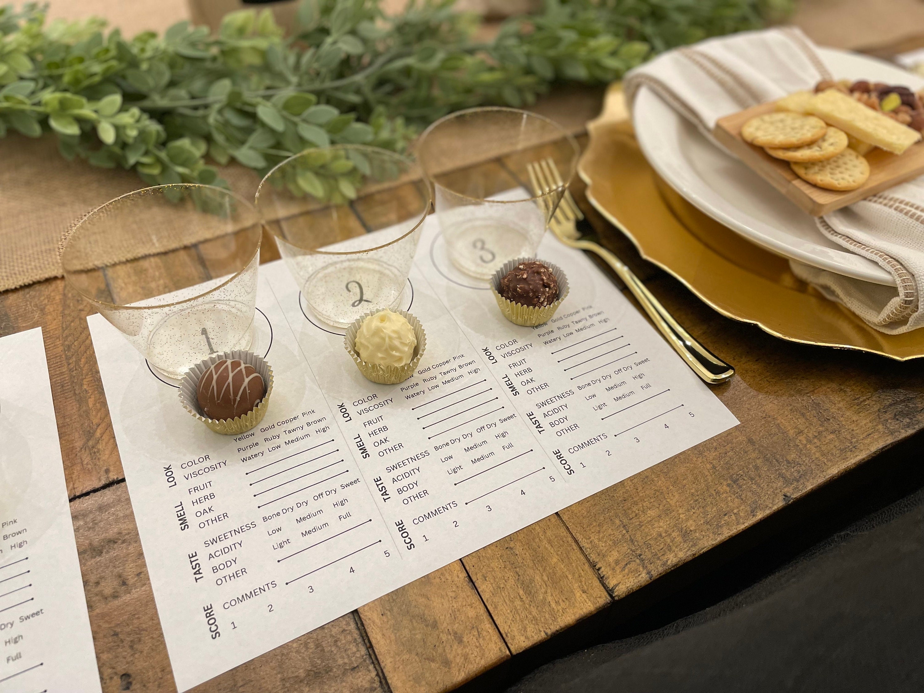 Wine Tasting Placemat. Blind Tasting. 6 Wines. Wine and Chocolate ...