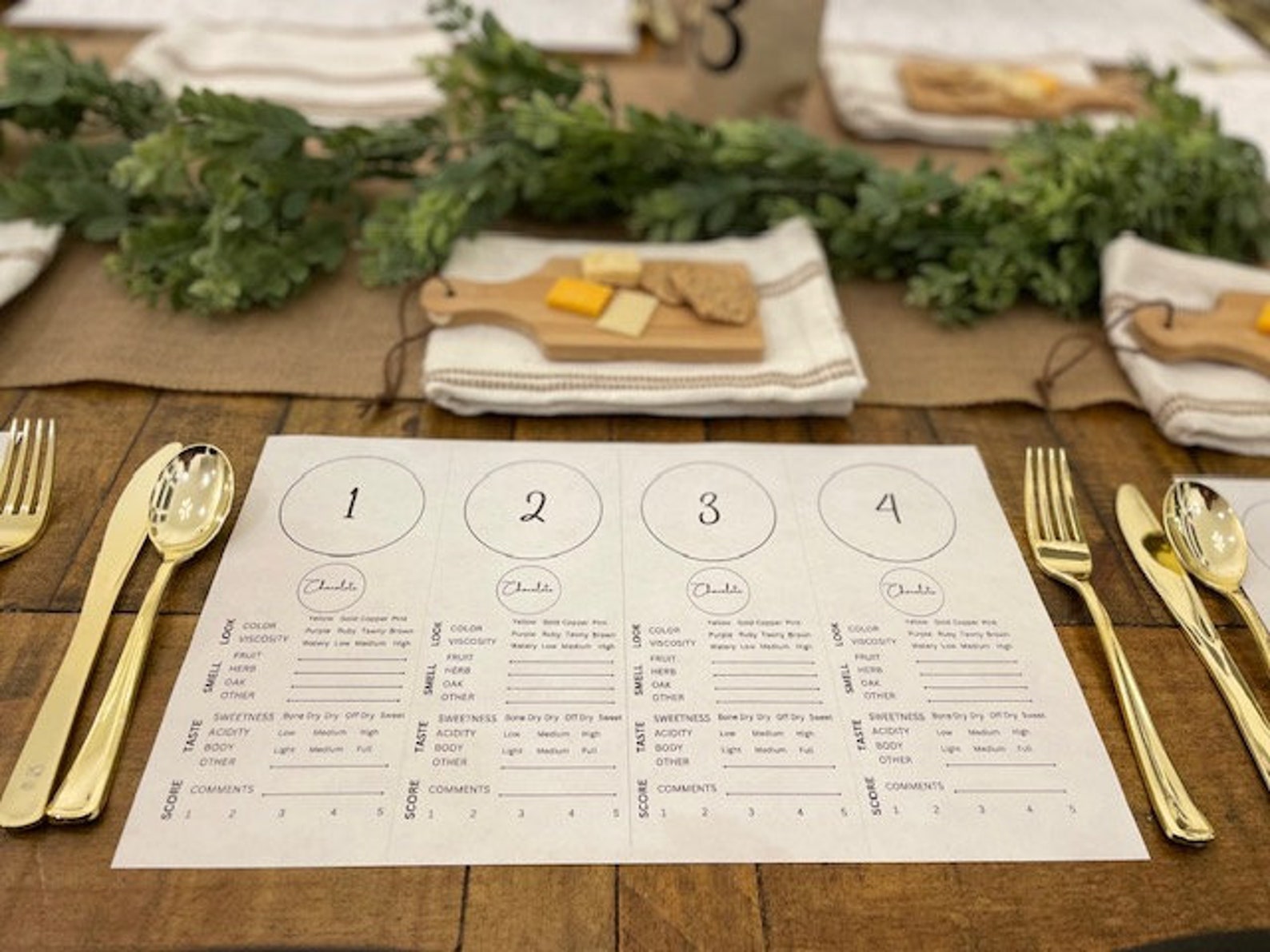 Wine Tasting Placemats Party Kit. Blind Tasting. 4 Wines. Wine and ...