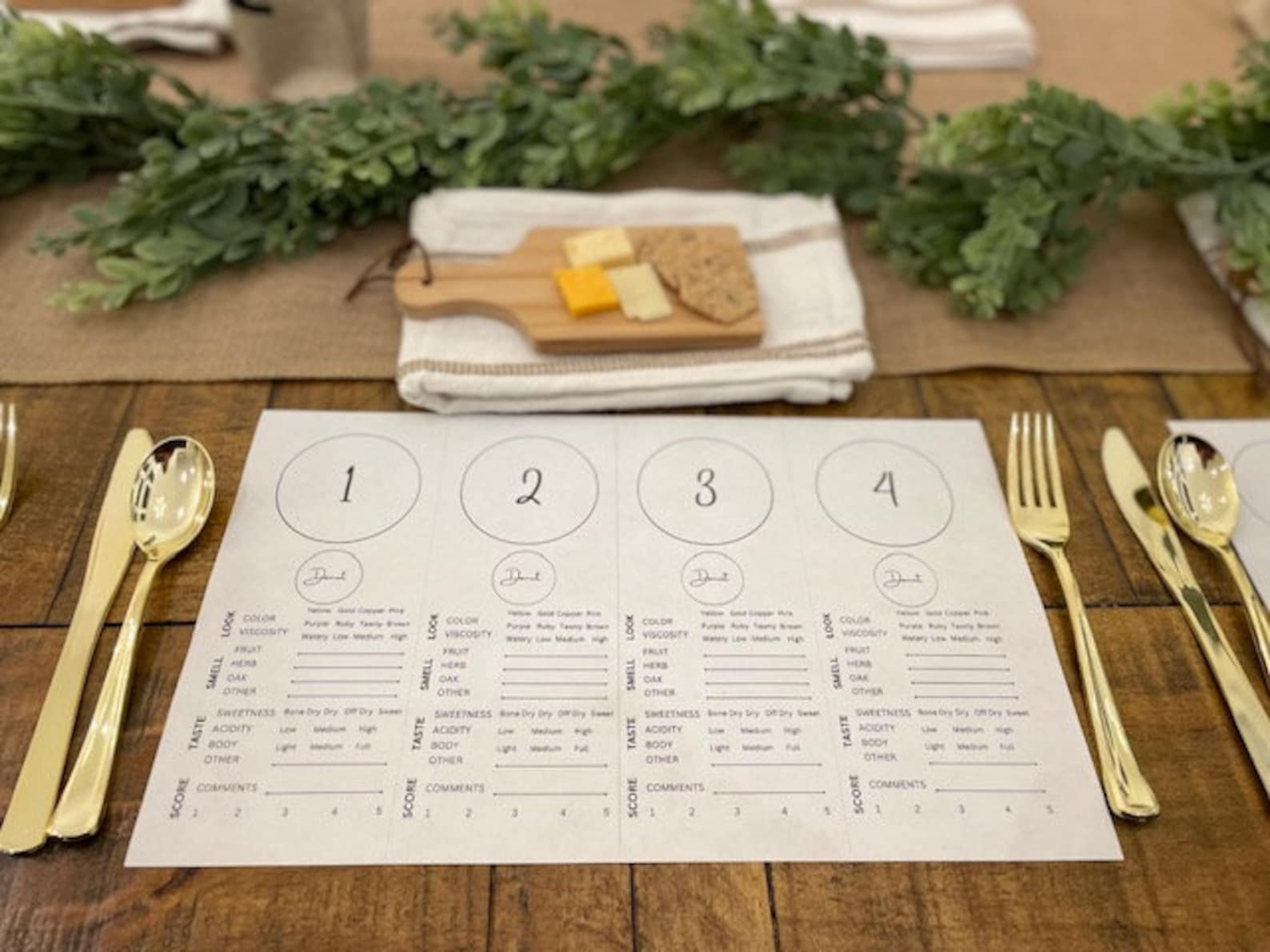 Wine Tasting Placemats Kit. Blind Tasting. 4 Wines. Wine and Donut ...