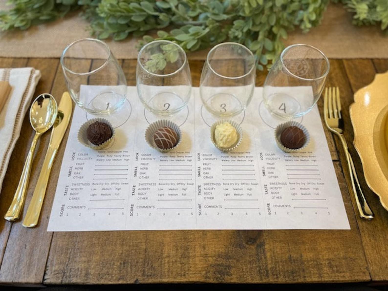 Wine Tasting Placemats Party Kit. Blind Tasting. 4 Wines. Wine and ...