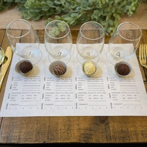 Wine Tasting Placemats Party Kit. Blind Tasting. 4 Wines. Wine and ...