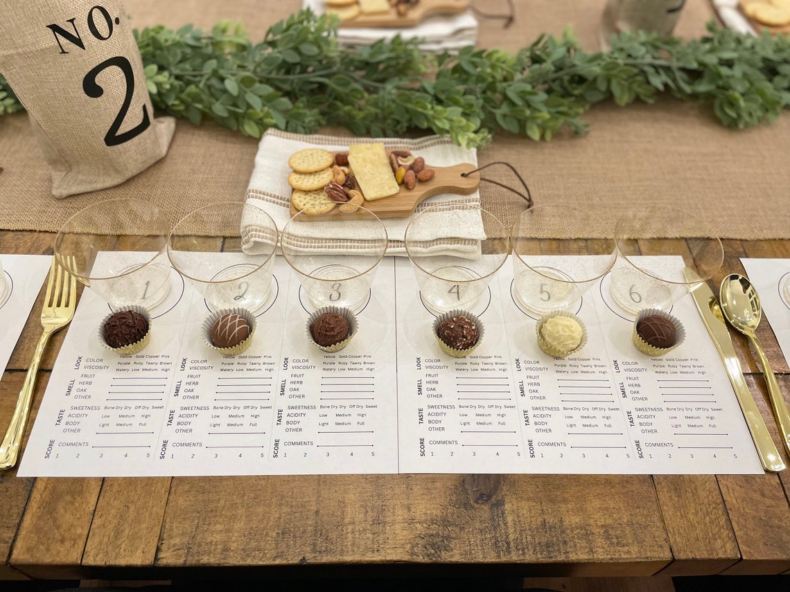 Wine Tasting Placemats Party Kit. Blind Tasting. 6 Wines. Wine and ...