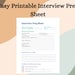 Printable Planner - Interview Prep Sheet - Work Organizer - Interview ...