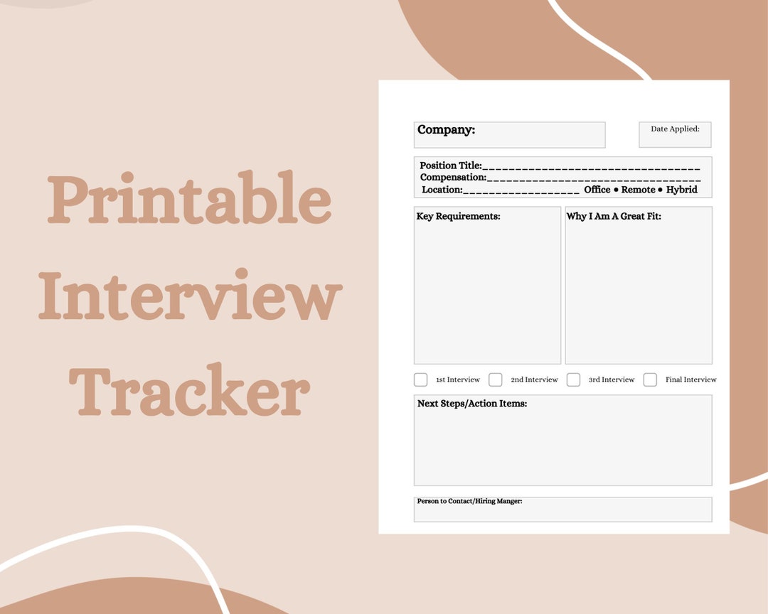 Printable Planner Interview Tracker Job Seeker Tracker Etsy